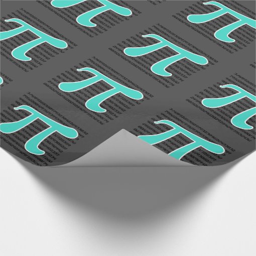 Turquoise, Blue-Green Pi Symbol Wrapping Paper | Zazzle