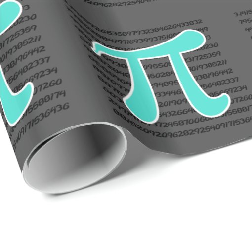 Turquoise, Blue-Green Pi Symbol Wrapping Paper | Zazzle