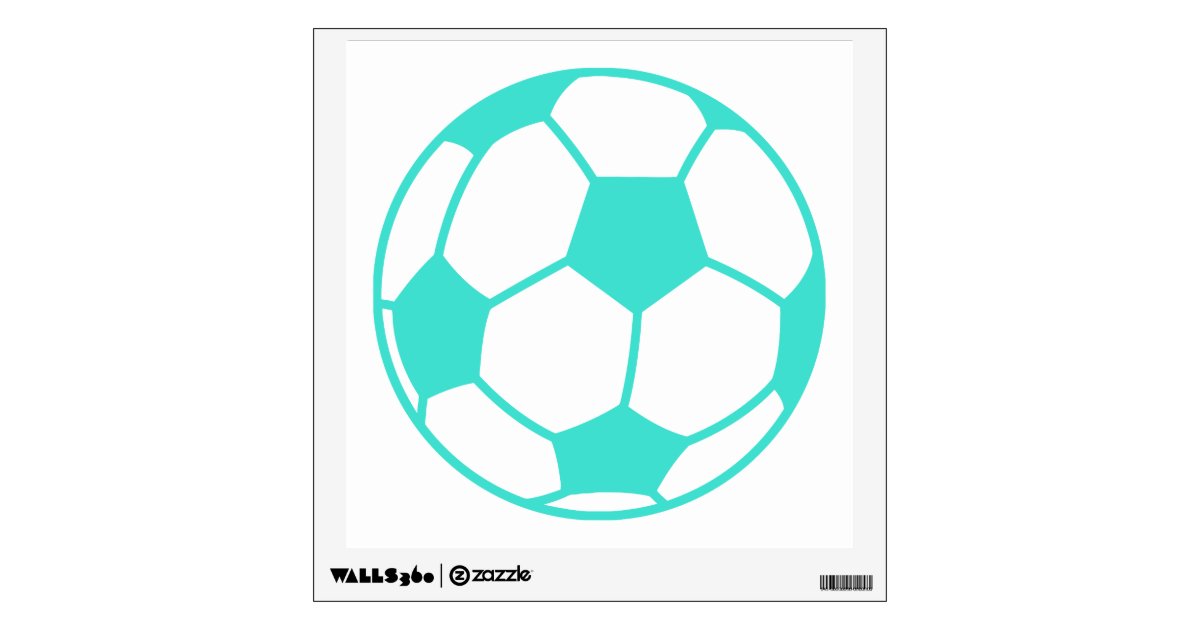 Turquoise; Blue Green Soccer Ball Wall Sticker | Zazzle