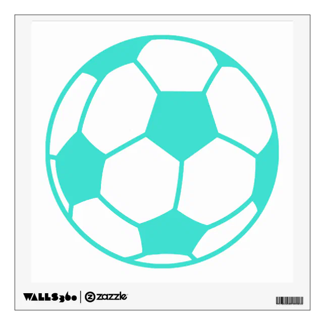 Turquoise; Blue Green Soccer Ball Wall Sticker | Zazzle