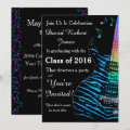 Turquoise Blue Guitar Graduation Invitation | Zazzle