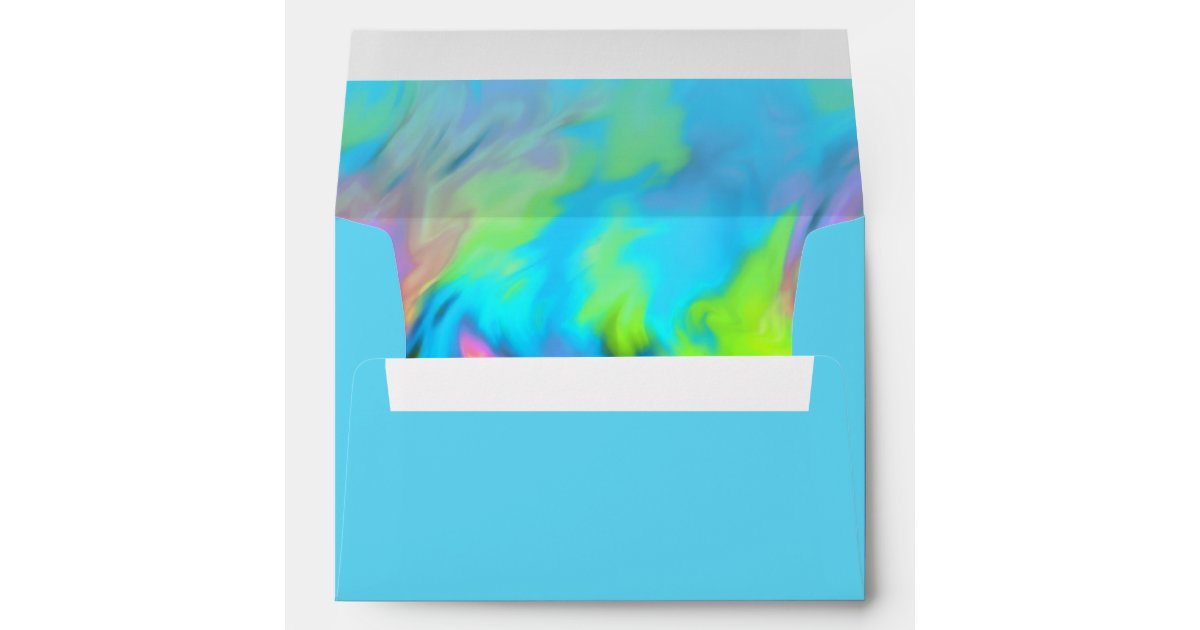 Turquoise Blue Lime Pink Tie Dye Envelope | Zazzle