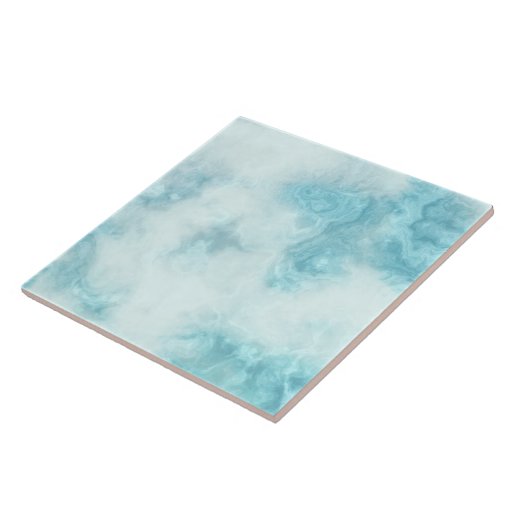Turquoise blue marble ceramic tile | Zazzle