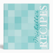 Turquoise blue mosaic pattern recipe binder book | Zazzle