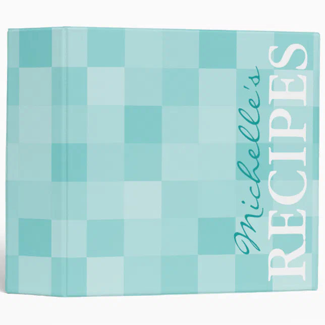 Turquoise blue mosaic pattern recipe binder book | Zazzle