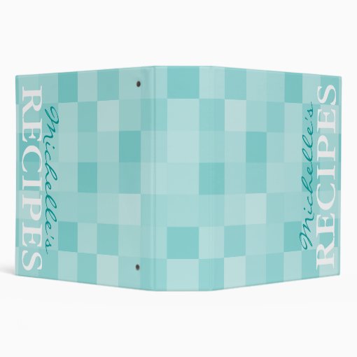 Turquoise blue mosaic pattern recipe binder book | Zazzle