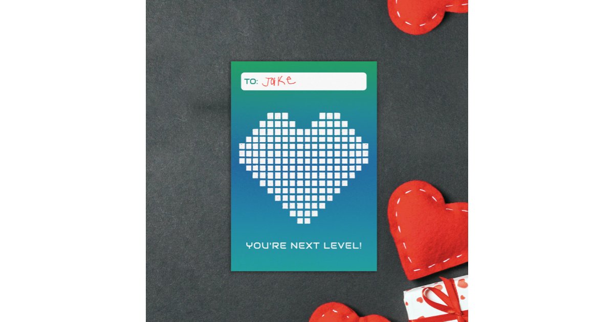 Turquoise Blue Next Level Gamer Valentine Invitation | Zazzle