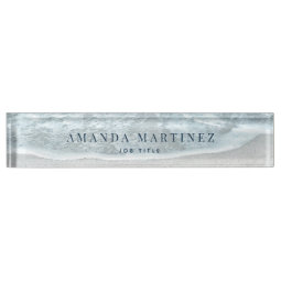 Turquoise Blue Ocean Beach Desk Name Plate | Zazzle