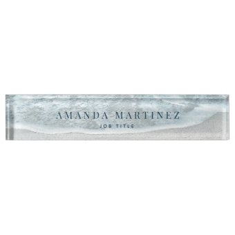 Turquoise Blue Ocean Beach Desk Name Plate | Zazzle
