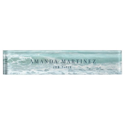 Turquoise Blue Ocean Desk Name Plate | Zazzle
