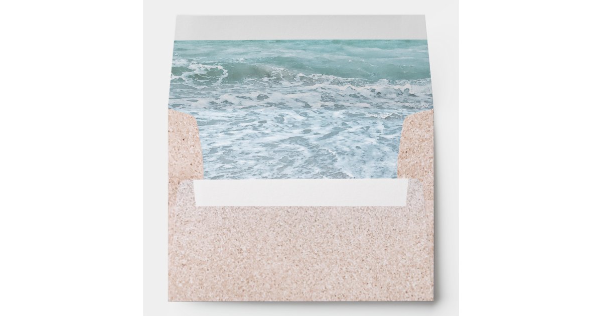 Turquoise Blue Ocean Sandy Beach Envelope | Zazzle
