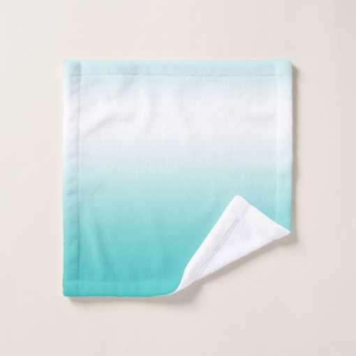 Turquoise Blue Ombre Gradient Color Bath Towel Set | Zazzle