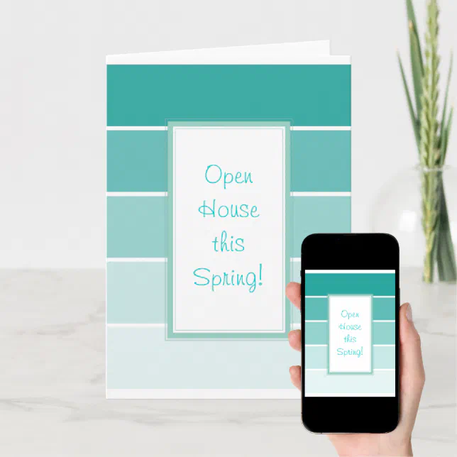 Turquoise Blue Paint Chip Invitation | Zazzle