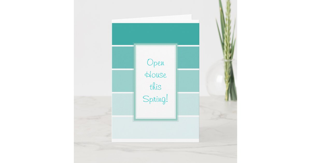 Turquoise Blue Paint Chip Invitation | Zazzle