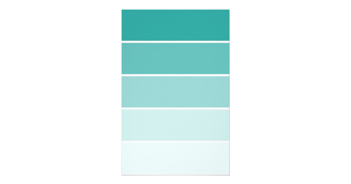 Turquoise Blue Paint Chip Stationery | Zazzle.com