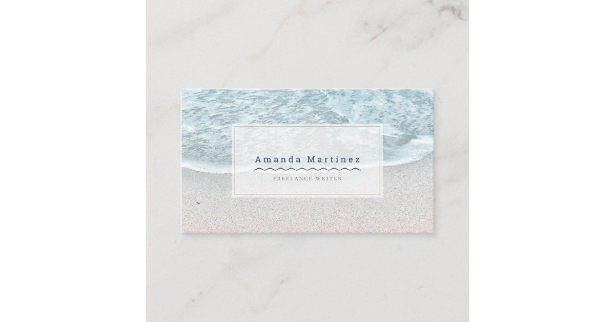 Turquoise Blue Tropical Ocean Beach Business Card | Zazzle