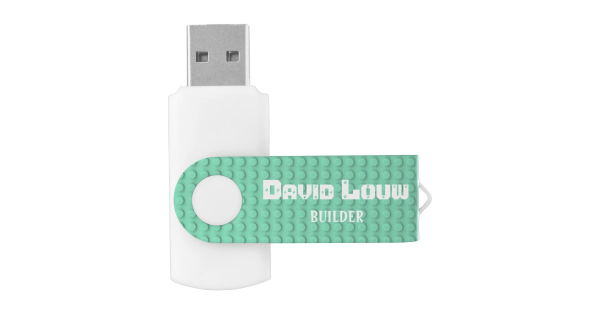 Turquoise building blocks flash drive | Zazzle