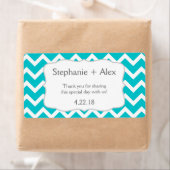 Turquoise Chevron Water Bottle - customize it! Label | Zazzle