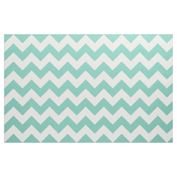 Turquoise Chevron Fabric | Zazzle