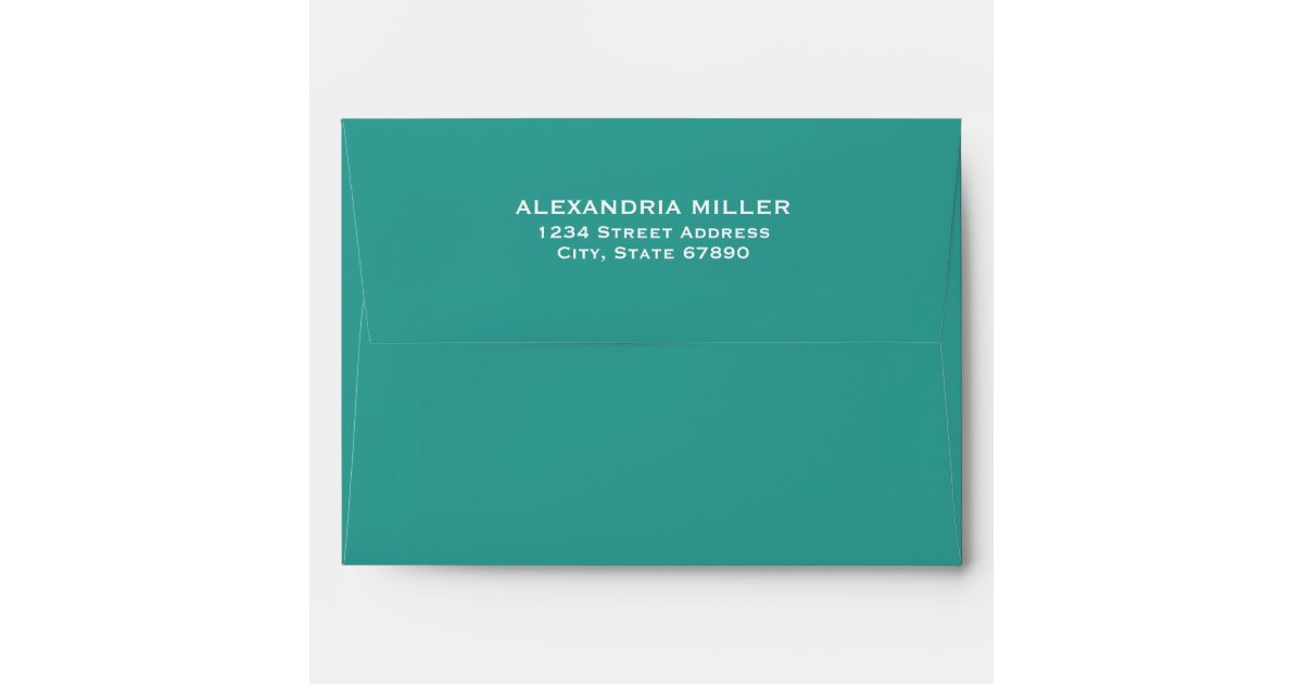 Turquoise Classic Type Back Flap Return Address Envelope | Zazzle