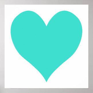 Turquoise Heart Posters | Zazzle