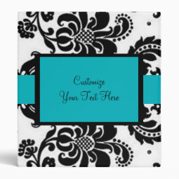 Turquoise Damask Binder | Zazzle