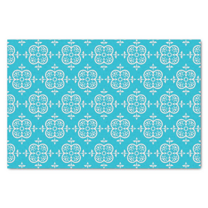 Turquoise Damask Tissue Paper | Zazzle.com
