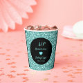 Turquoise Diamonds And Heart- Anniversary Paper Cu Paper Cups | Zazzle