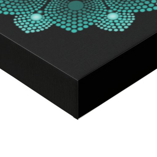 Turquoise Dot Mandala Faux Canvas Print | Zazzle