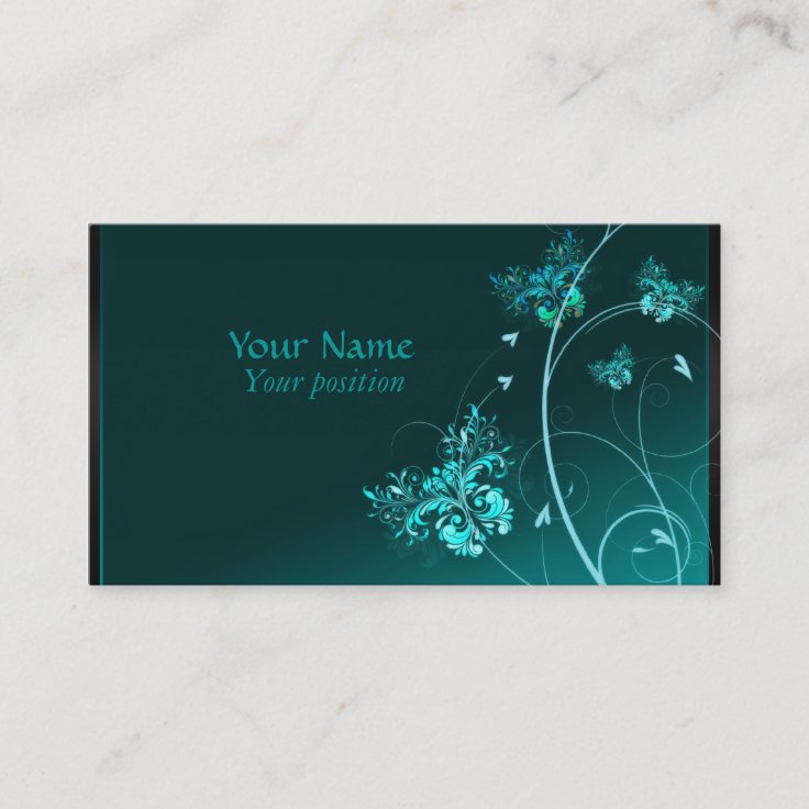 Turquoise Elegants Business Cards | Zazzle