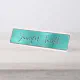 Turquoise Faux Brushed Foil Modern Calligraphy Desk Name Plate | Zazzle