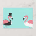 Turquoise Flamingo Details Enclosure Card | Zazzle