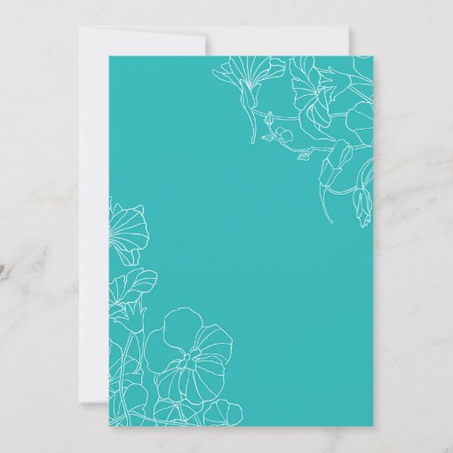 Turquoise Floral Quinceanera Party Invitation | Zazzle