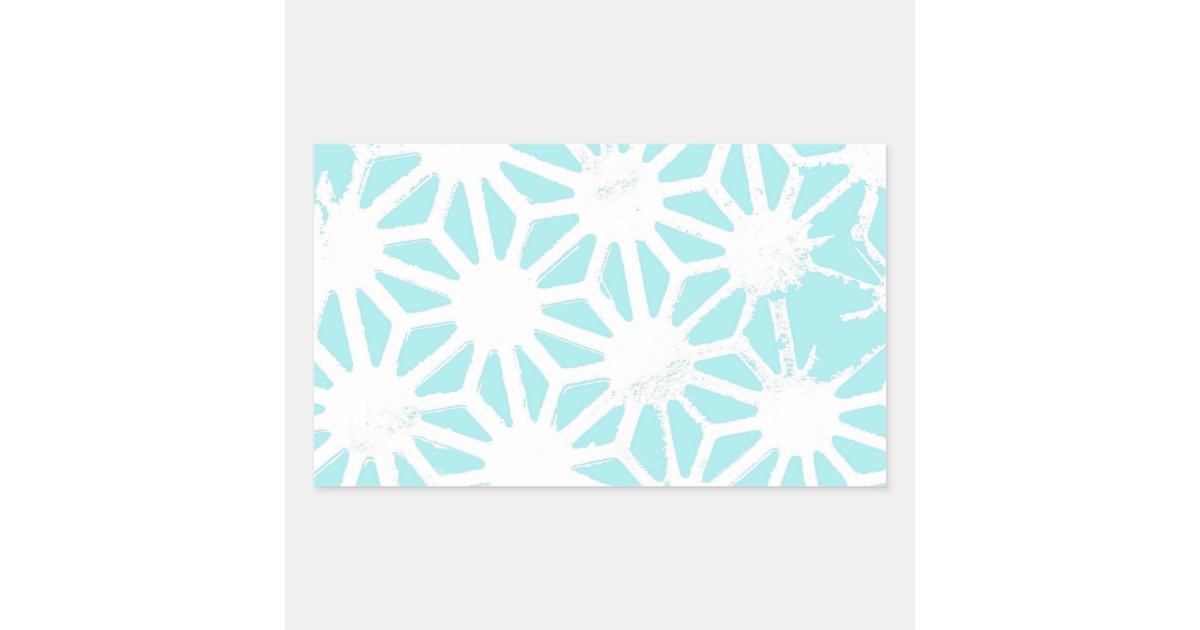 Turquoise geometric pattern rectangular sticker | Zazzle