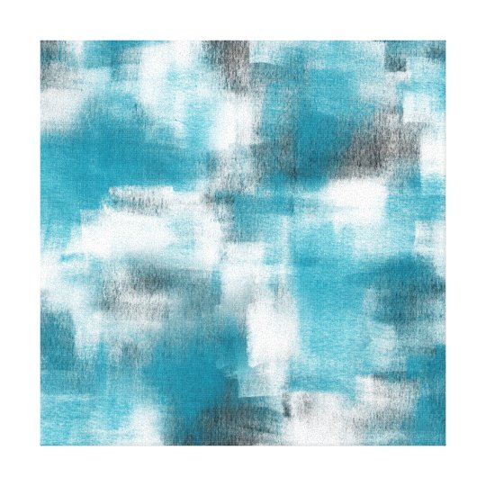 Turquoise Gray White Abstract Canvas Print | Zazzle.com