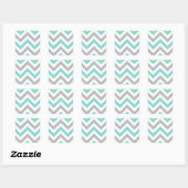 Turquoise, Gray, Wht Large Chevron ZigZag Pattern Square Sticker | Zazzle