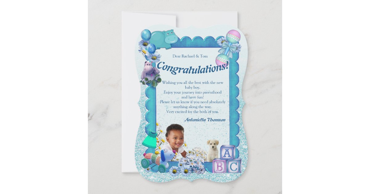 Turquoise Green Blue Congratulations Thank You Card | Zazzle