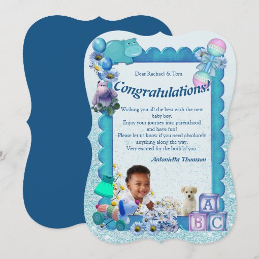 Turquoise Green Blue Congratulations Thank You Card | Zazzle