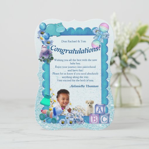 Turquoise Green Blue Congratulations Thank You Card | Zazzle