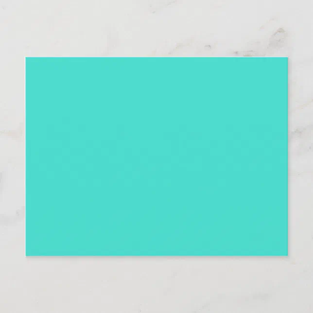 Turquoise Green-Blue Solid Color Postcard | Zazzle