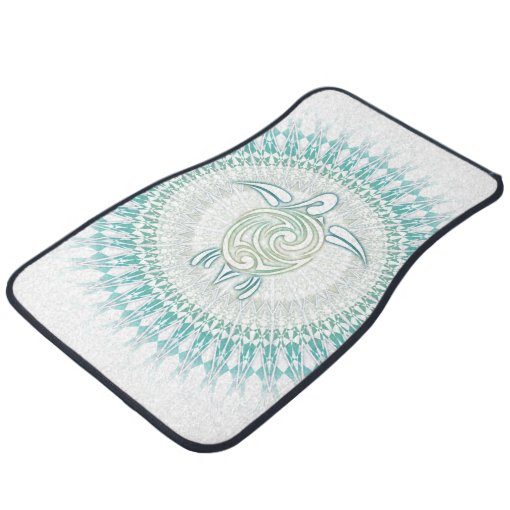 Turquoise Green Turtle Mandala Coastal Nautical Car Mat | Zazzle