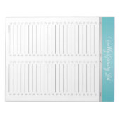Turquoise Header Weekly Grocery List - Checklist Notepad | Zazzle