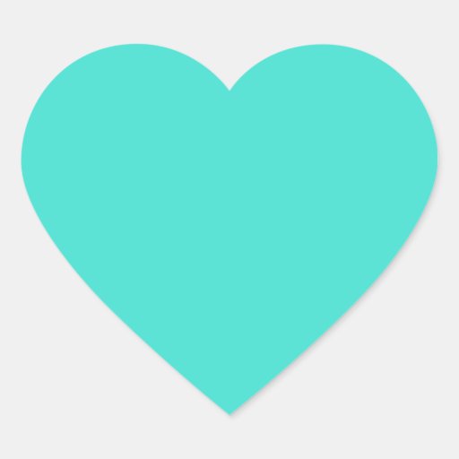 Turquoise Heart Sticker | Zazzle