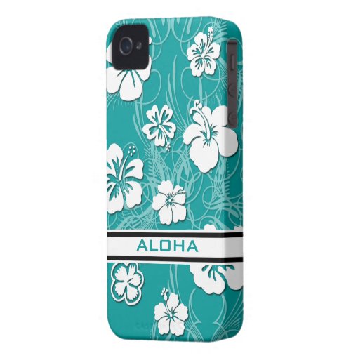 Turquoise Hibiscus Case-Mate ID™ Apple 4/4S Cover | Zazzle
