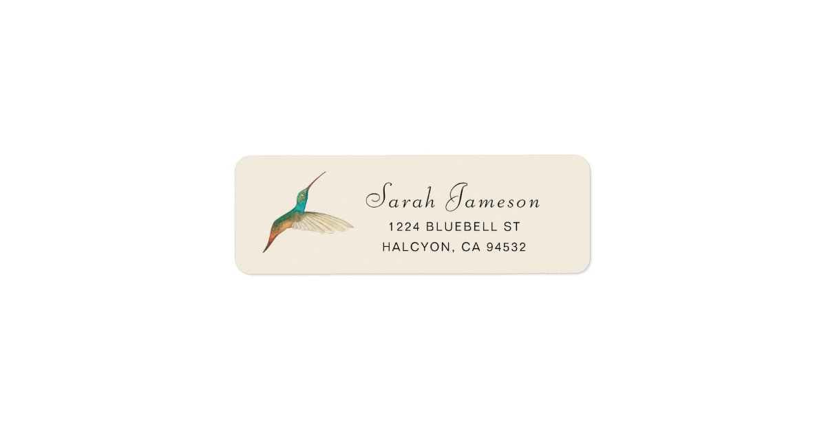 Turquoise Hummingbird Address Label | Zazzle