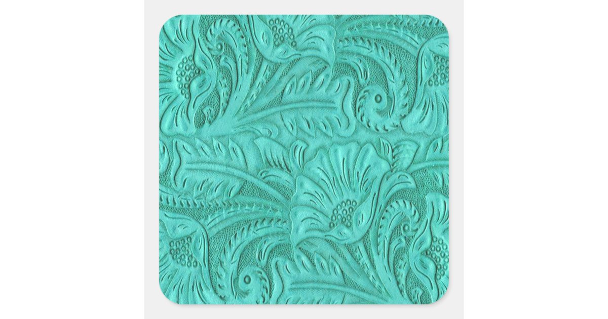 Turquoise Leather Print Stickers | Zazzle