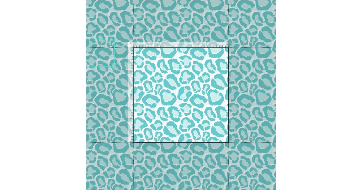 Turquoise Leopard Animal Print Fabric | Zazzle