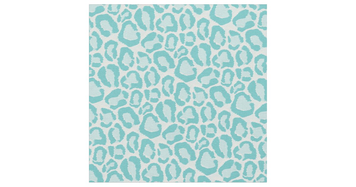 Turquoise Leopard Animal Print Fabric | Zazzle