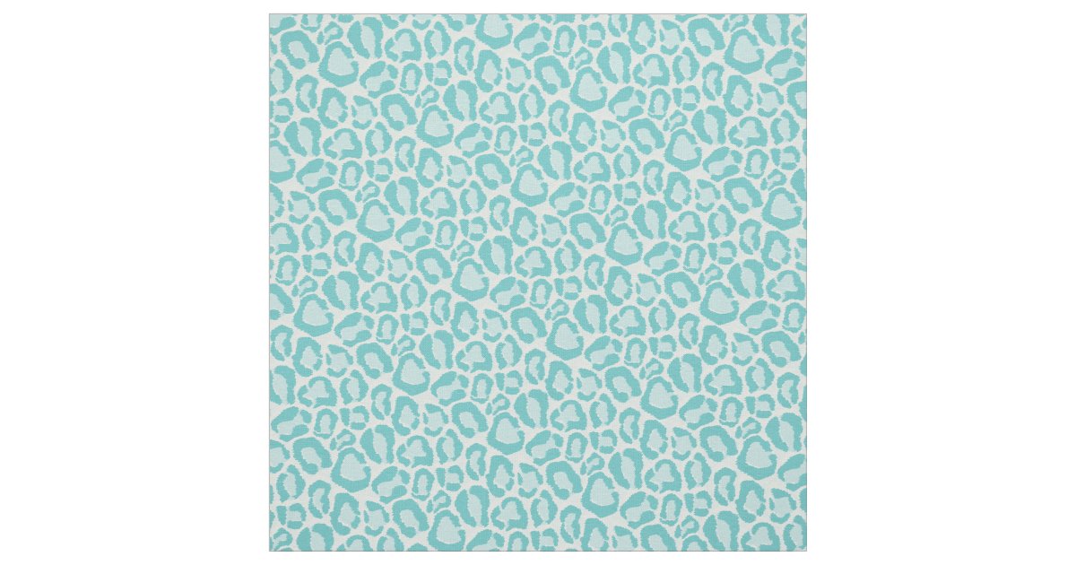 Turquoise Leopard Animal Print Fabric | Zazzle