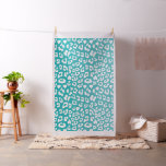 Turquoise Leopard Animal Print Fabric | Zazzle